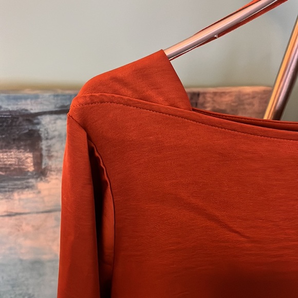 Prologue | Tops | Rust Colored Blouse With Artsy Details | Poshmark